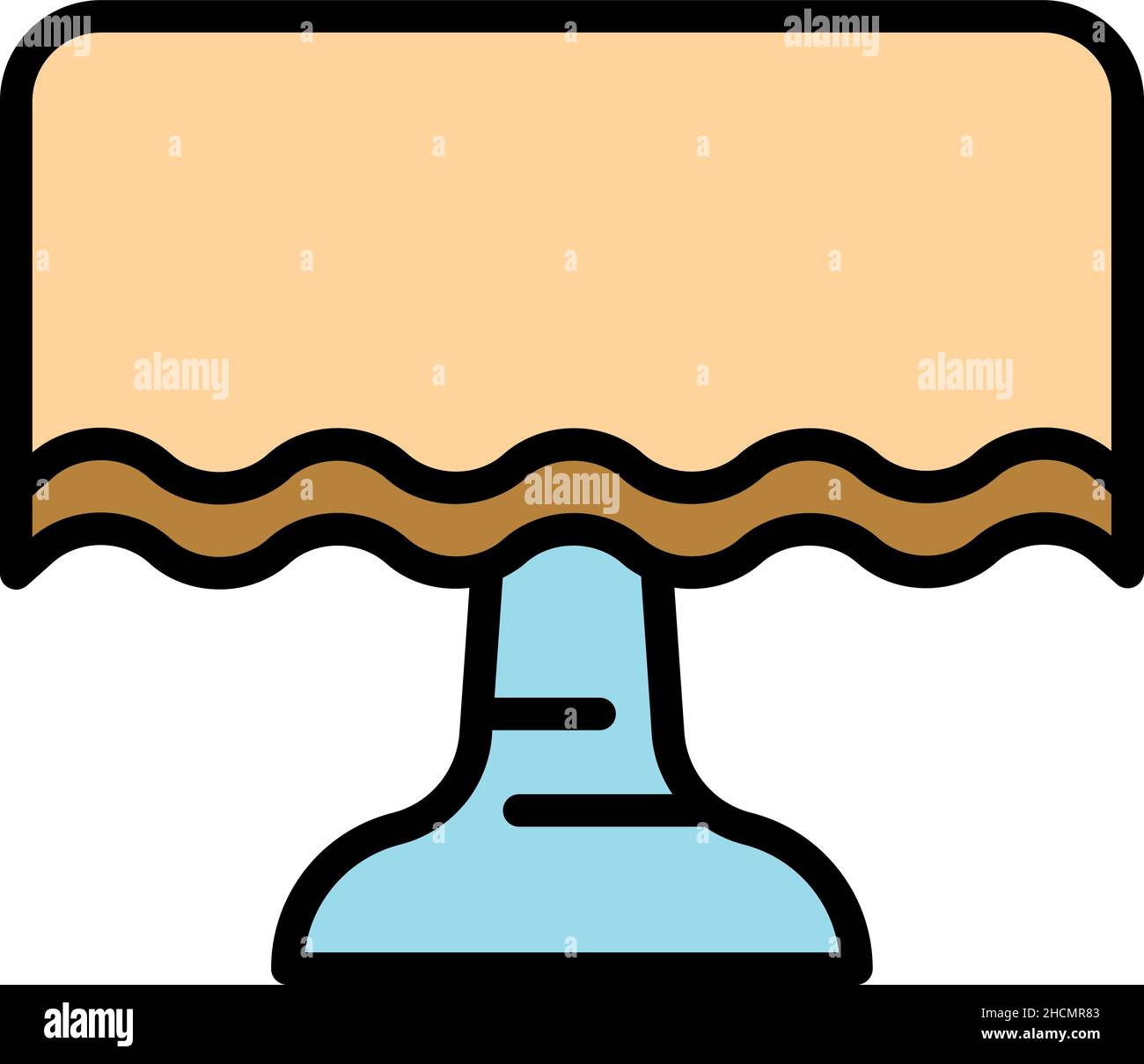 Cafe round table icon. Outline cafe round table vector icon color flat ...