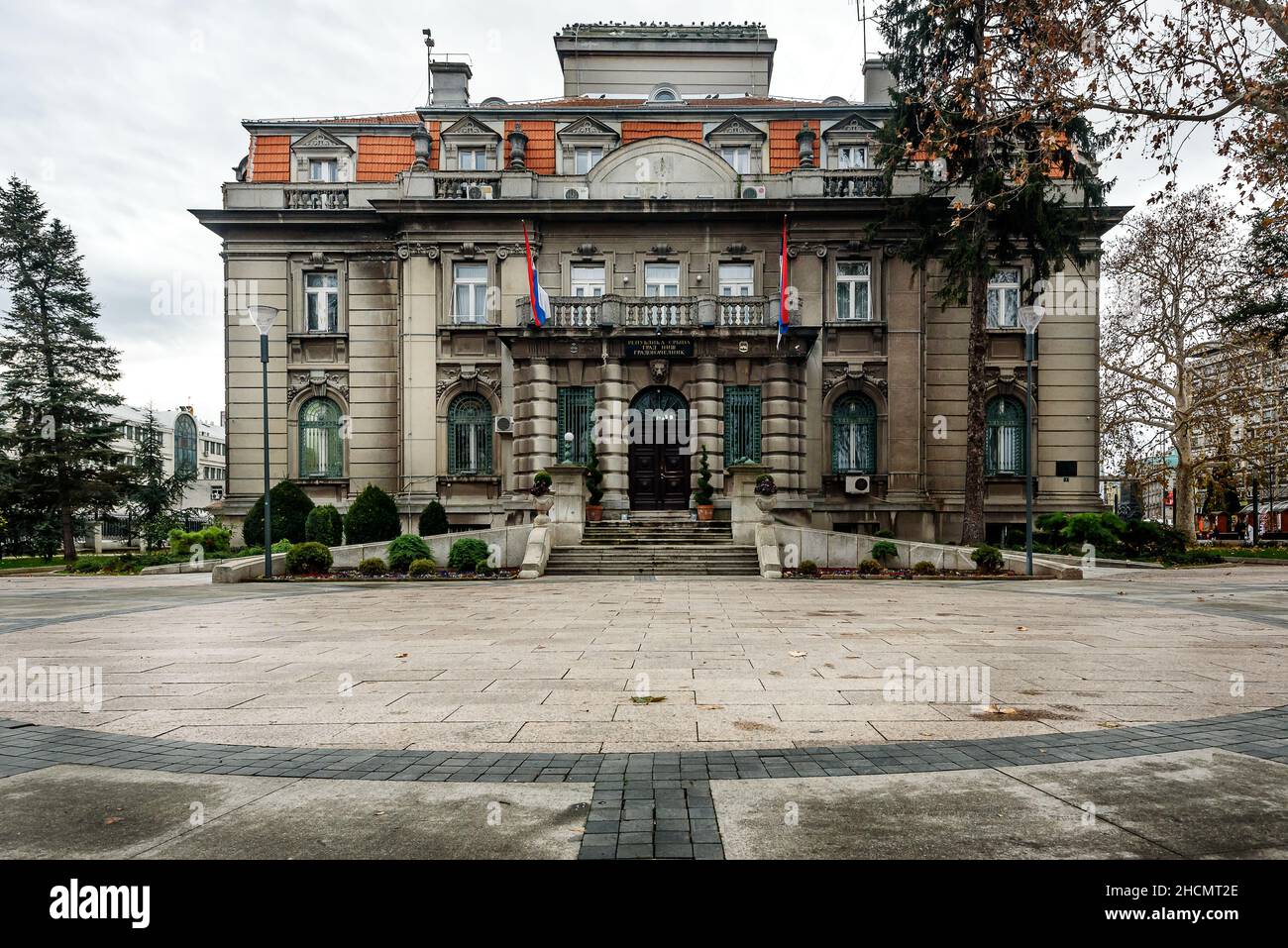 Nis, Serbia - December 26, 2021: Nis city center with Mayors Office and ...