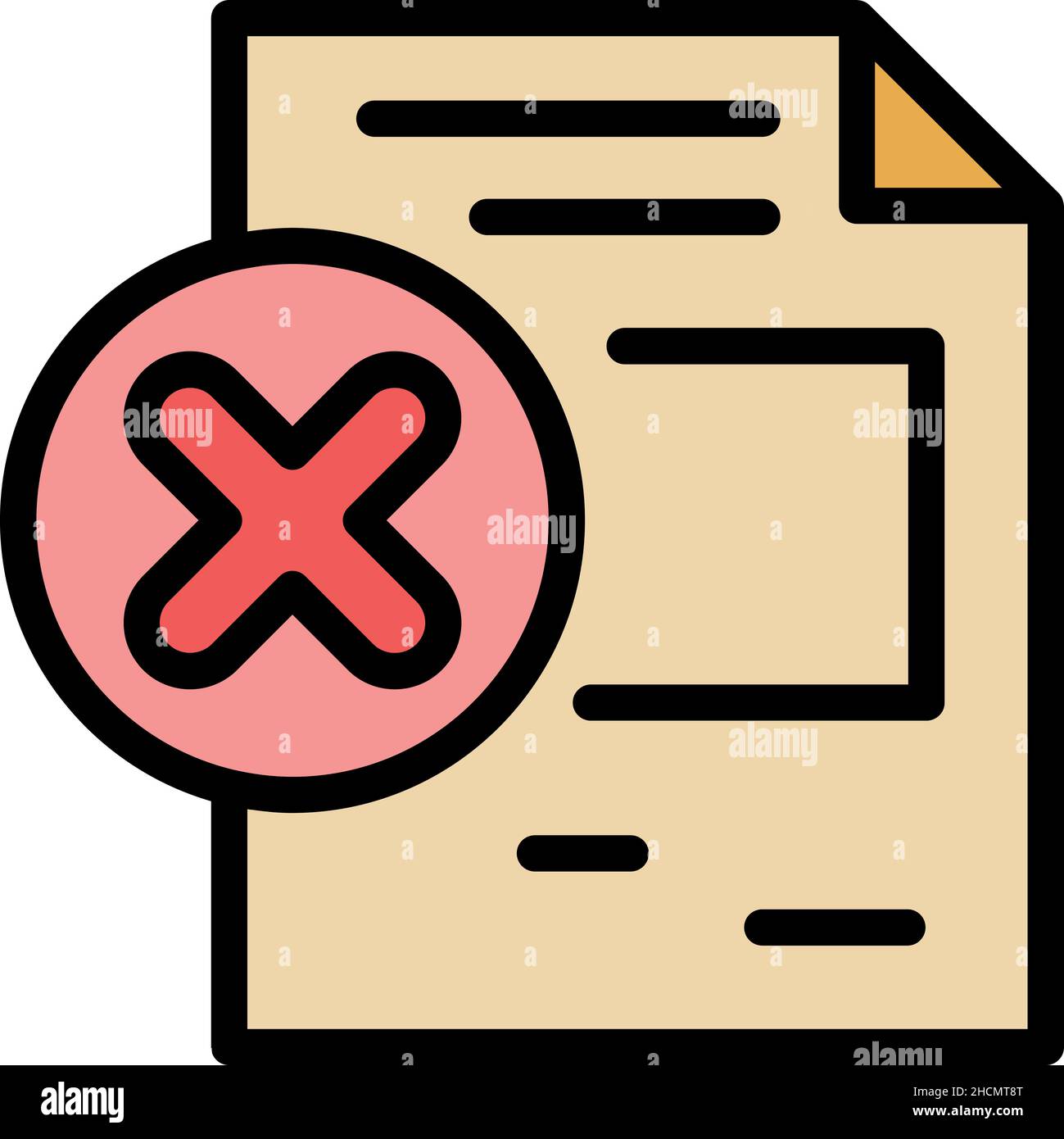 Control rejected icon. Outline control rejected vector icon color flat ...