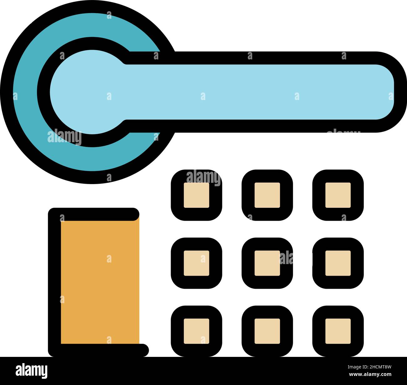 Safe control icon. Outline safe control vector icon color flat isolated ...