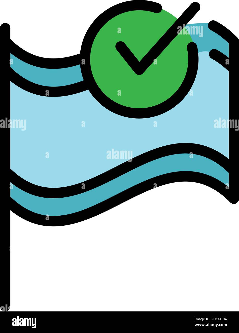 Flag control icon. Outline flag control vector icon color flat isolated ...