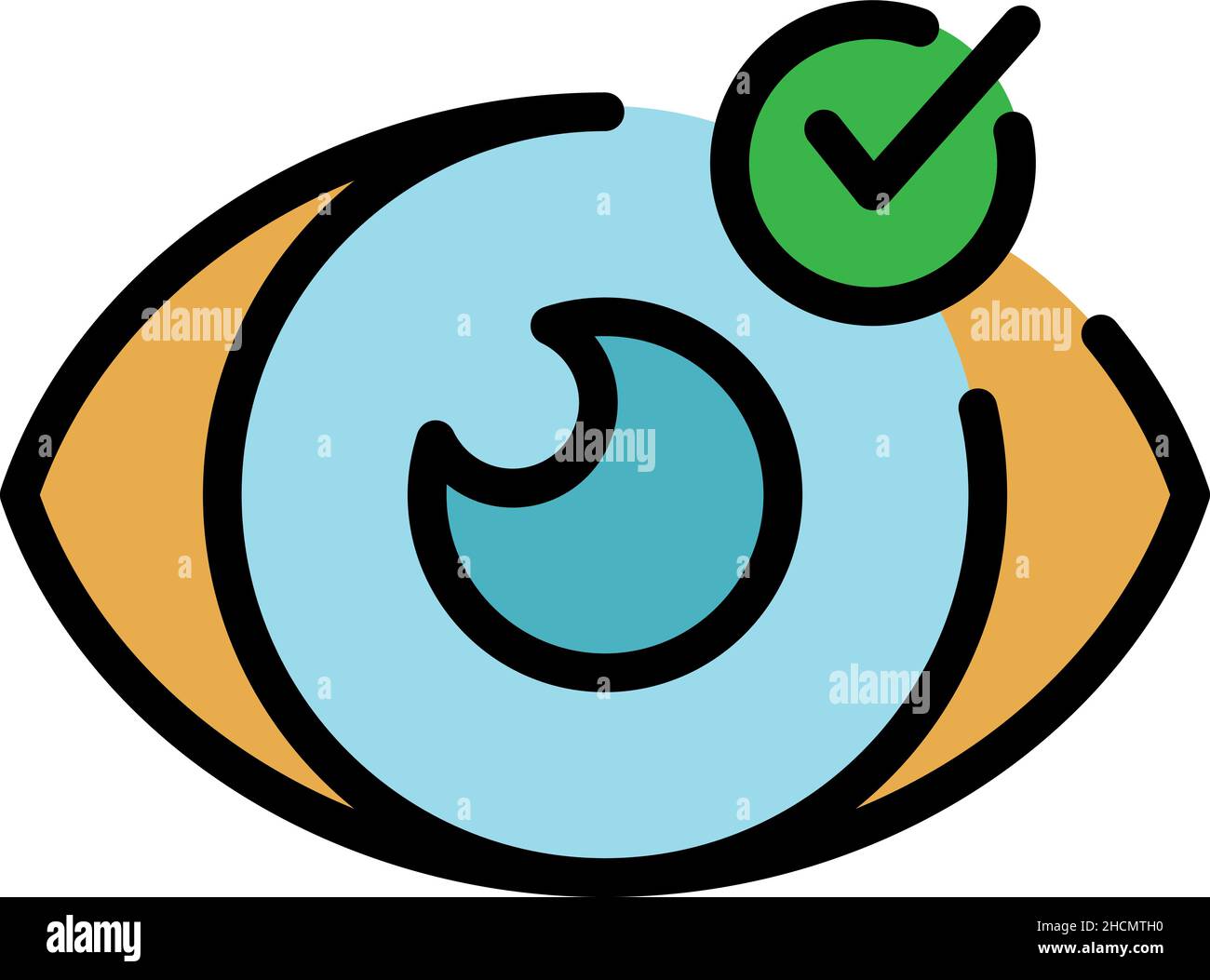 Eye control icon. Outline eye control vector icon color flat isolated ...