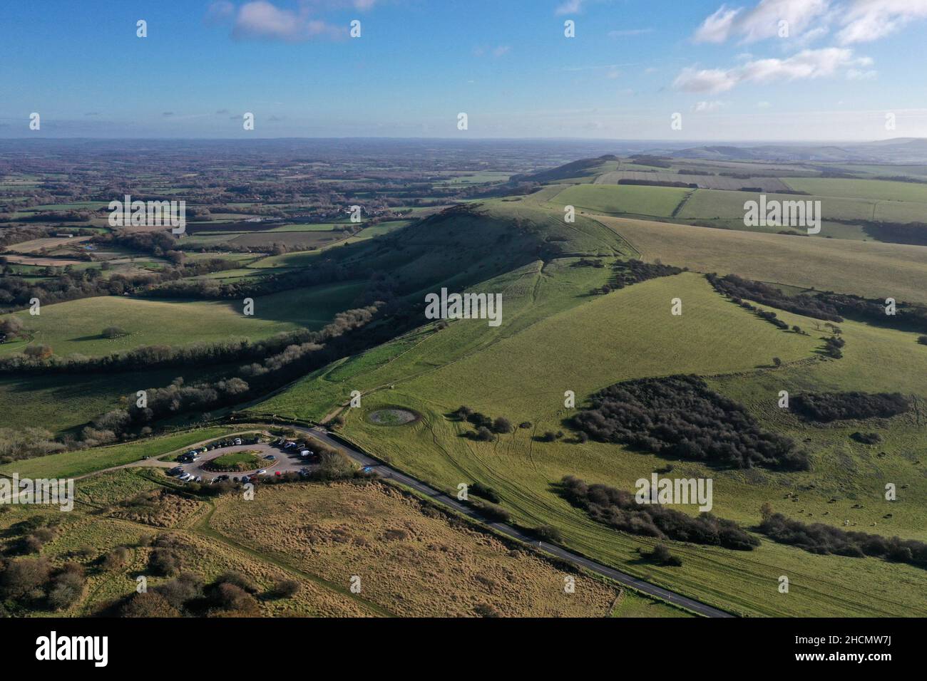 Aerial view of Ditchling Beacon, East Sussex UK Stock Photo - Alamy