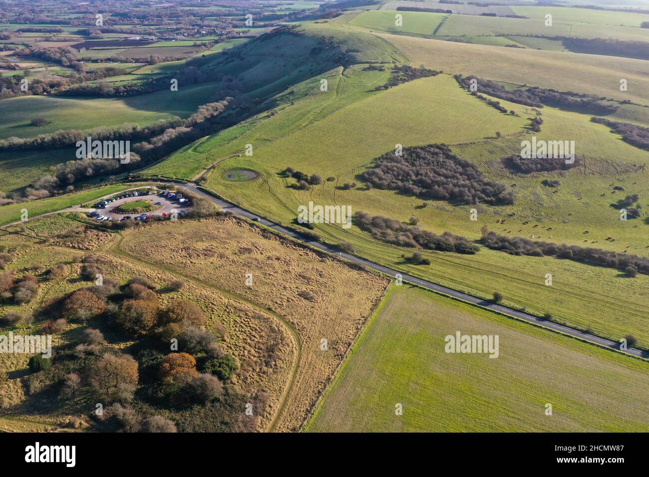 Aerial view of Ditchling Beacon, East Sussex UK Stock Photo - Alamy