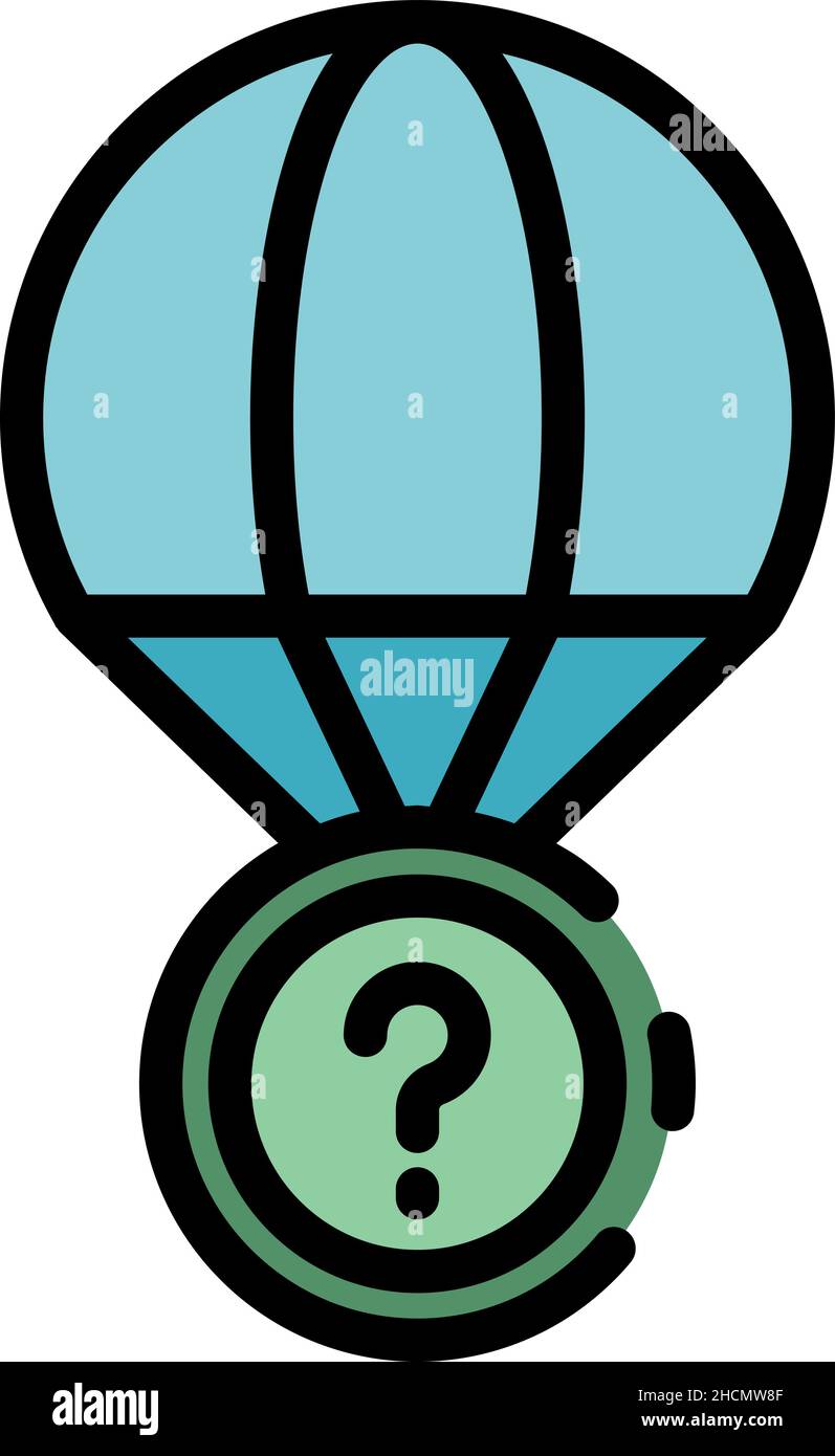 Air connection icon. Outline air connection vector icon color flat ...