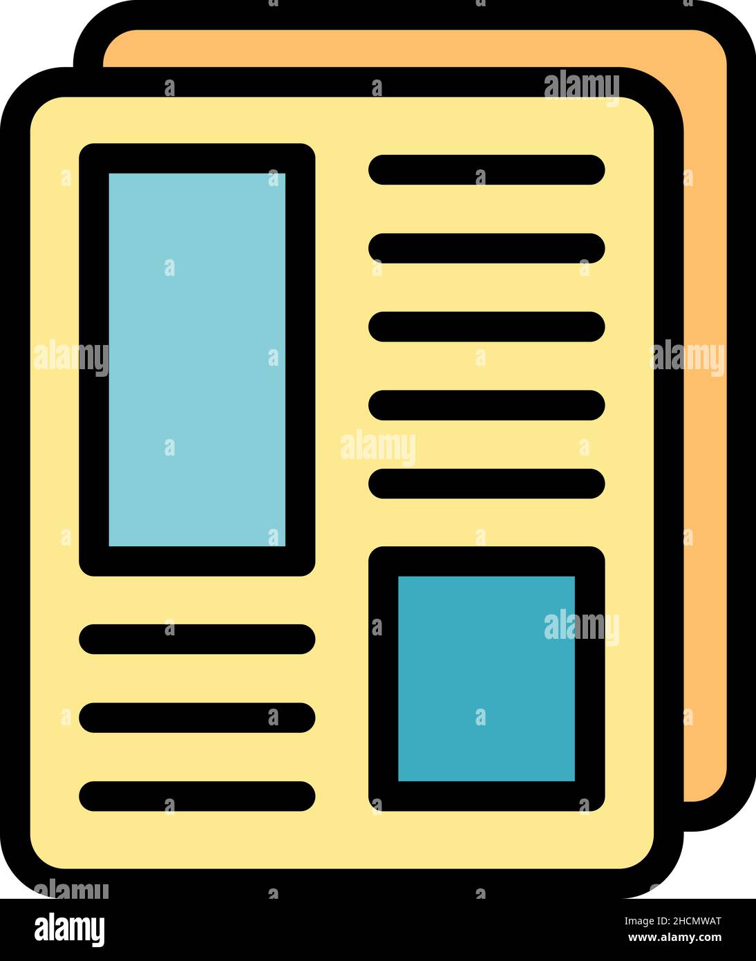News article icon. Outline news article vector icon color flat isolated ...