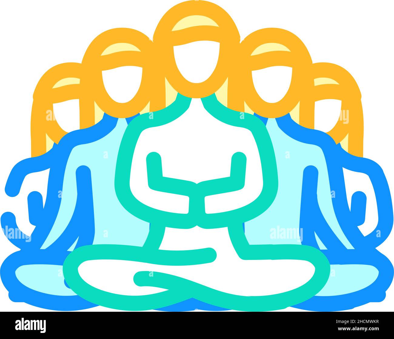 group meditation color icon vector illustration Stock Vector Image ...