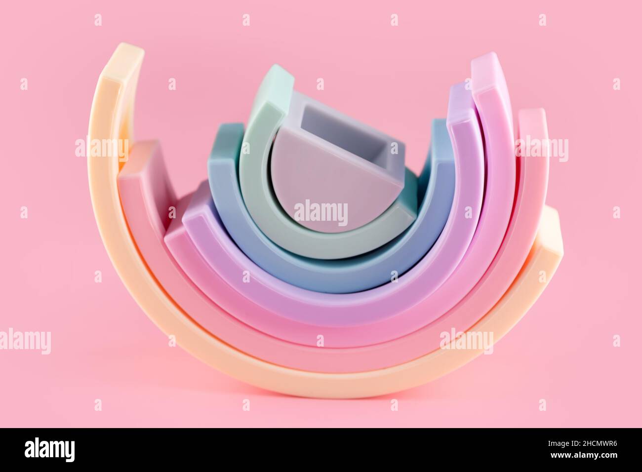 Silicone rainbow stacker puzzle, baby stacking toy building blocks ...