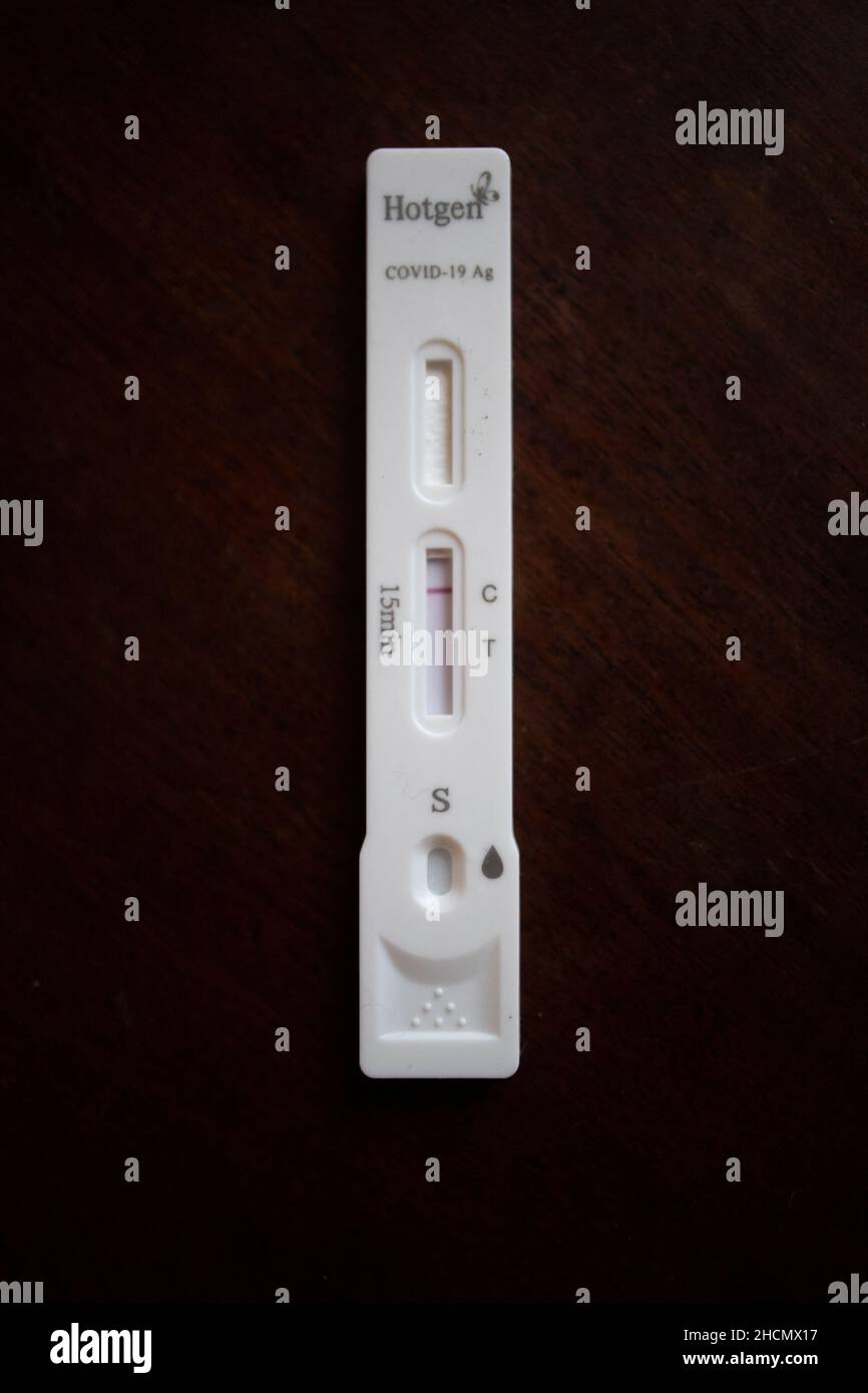 Illustration of a HOTGEN self-test kit bought in a pharmacy to check if ...