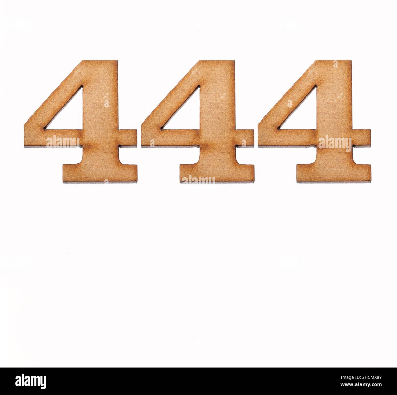 Number 444 in wood, isolated on white background Stock Photo - Alamy