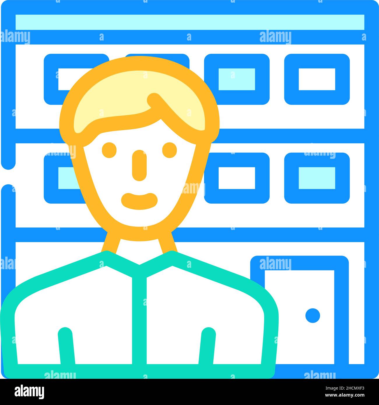 property salesman color icon vector illustration Stock Vector Image ...