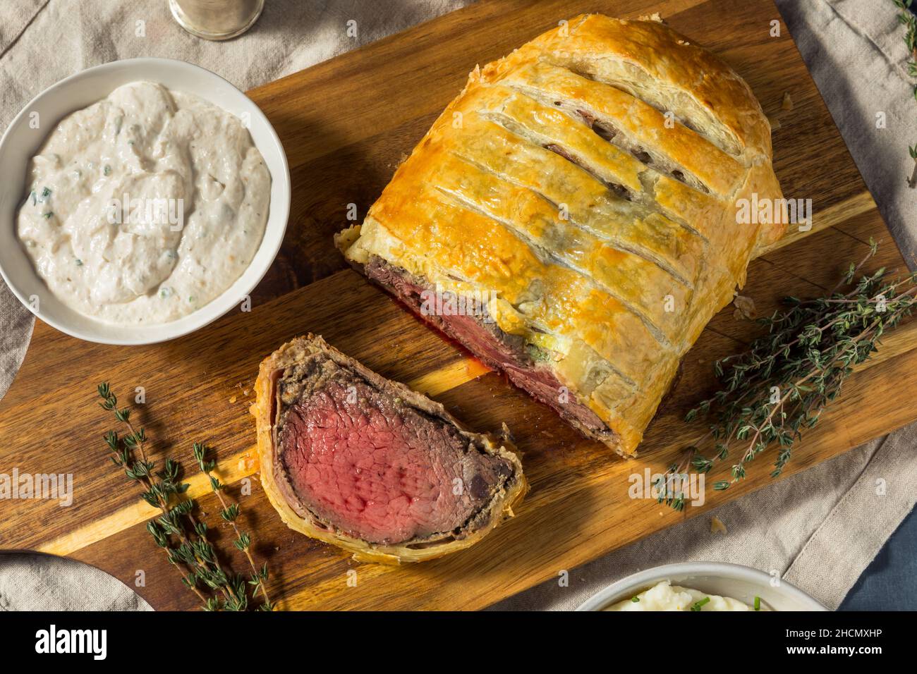 Homemade Holiday Beef Wellington Roast with Mushrooms and Puff Pastry ...