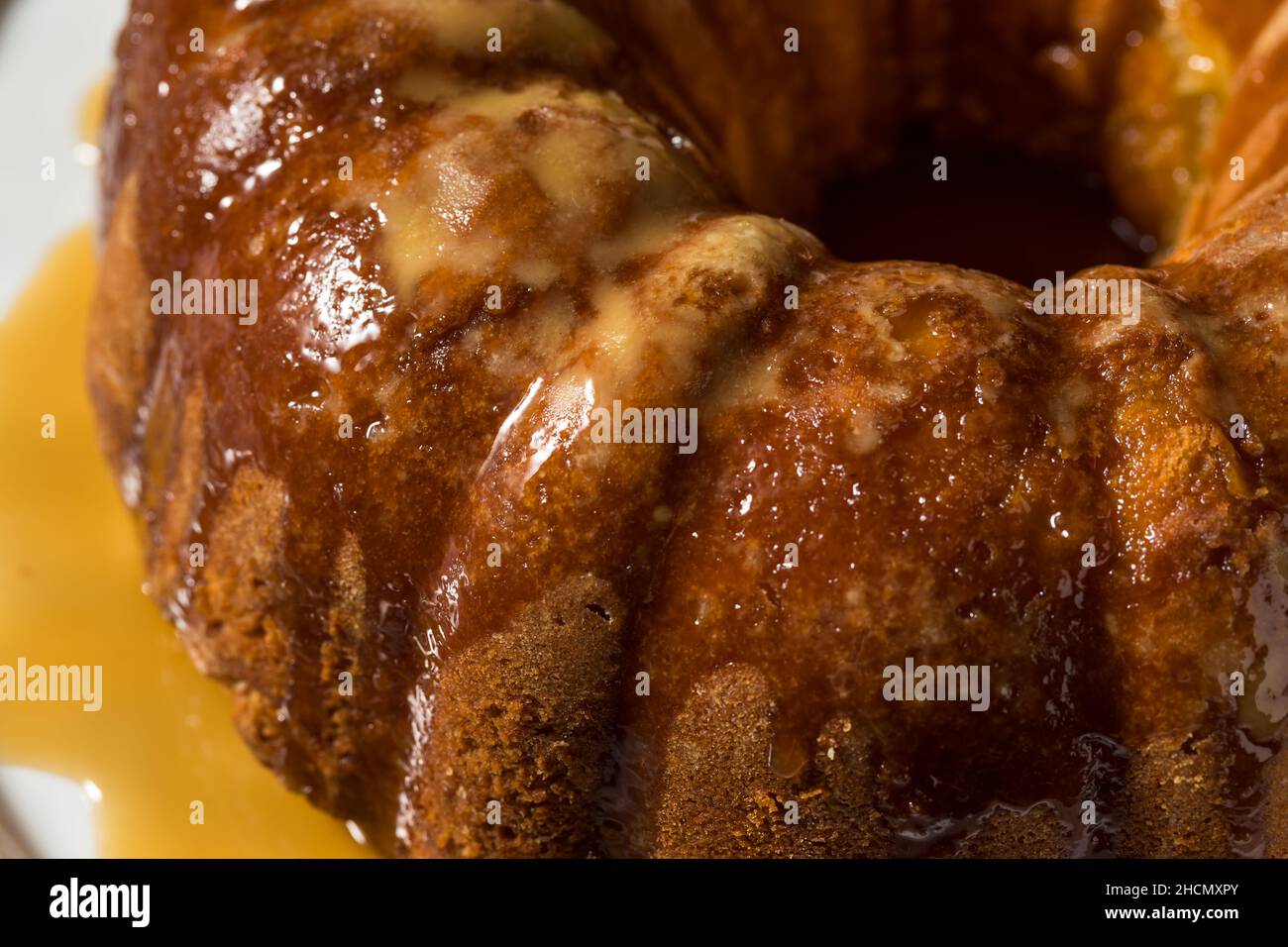 Homemade Holiday Buttered Rum Cake with Sauce Stock Photo - Alamy