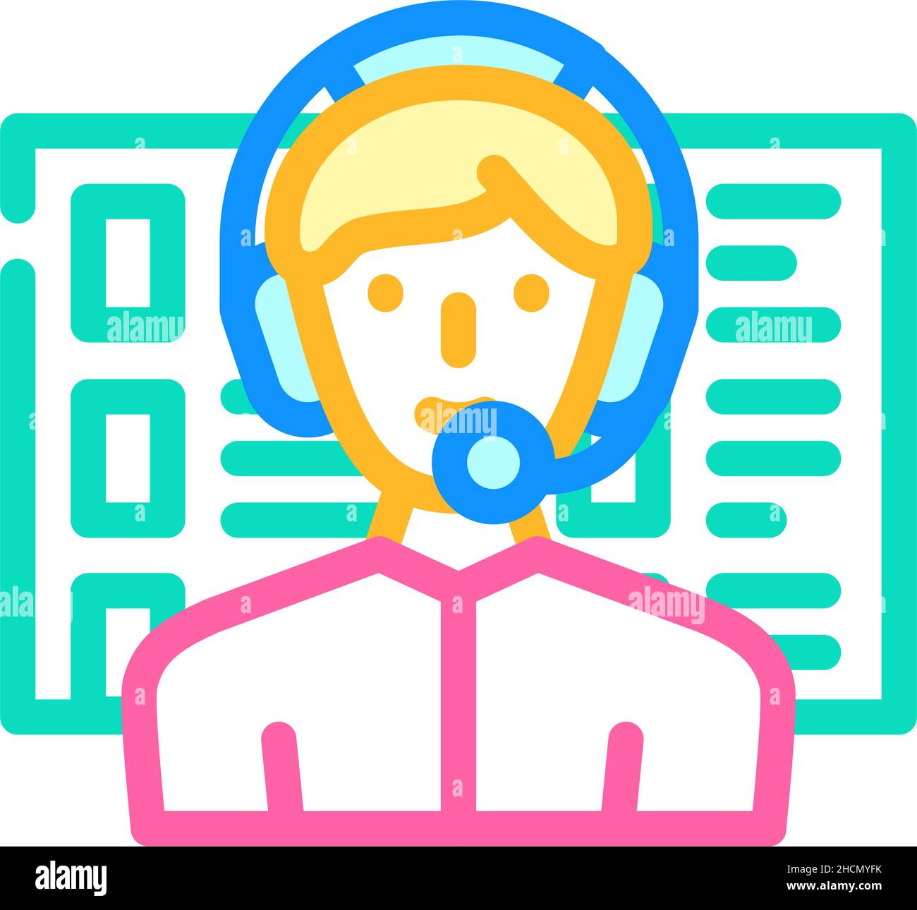 calling call center worker color icon vector illustration Stock Vector ...