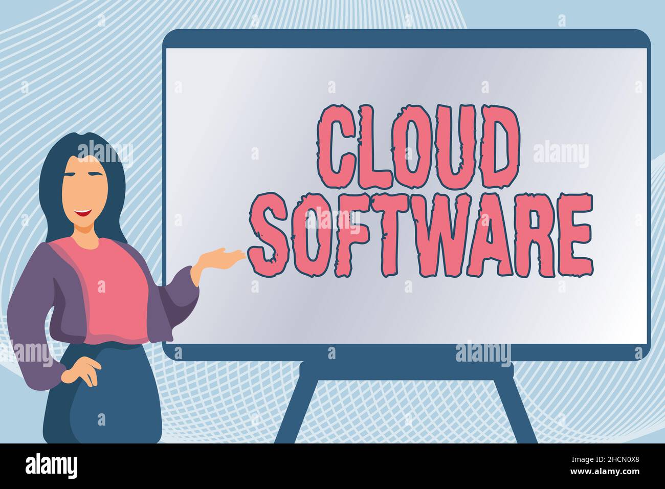 Text caption presenting Cloud Software. Business showcase Programs used in Storing Accessing ...