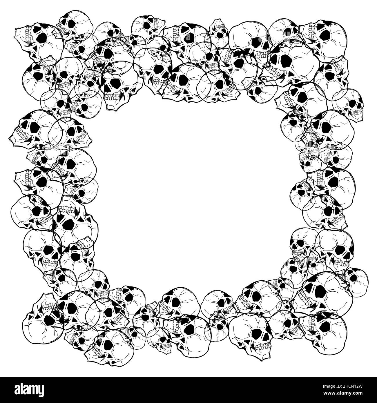 Skull frame. Skeleton head frame background. vector texture Stock Vector Image & Art - Alamy