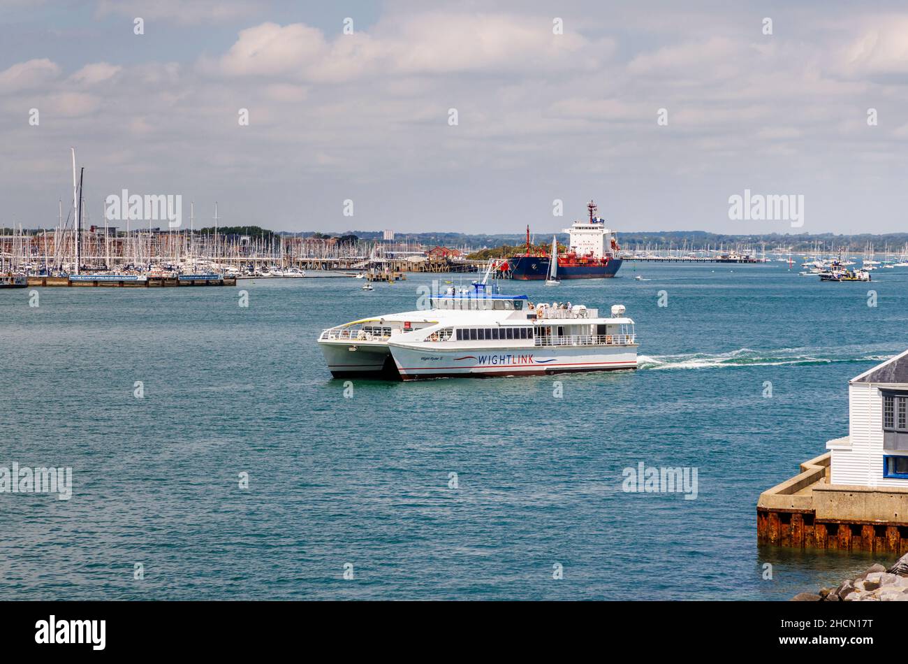 Wight Link passenger ferry catamaran Wight Ryder II in Portsmouth ...