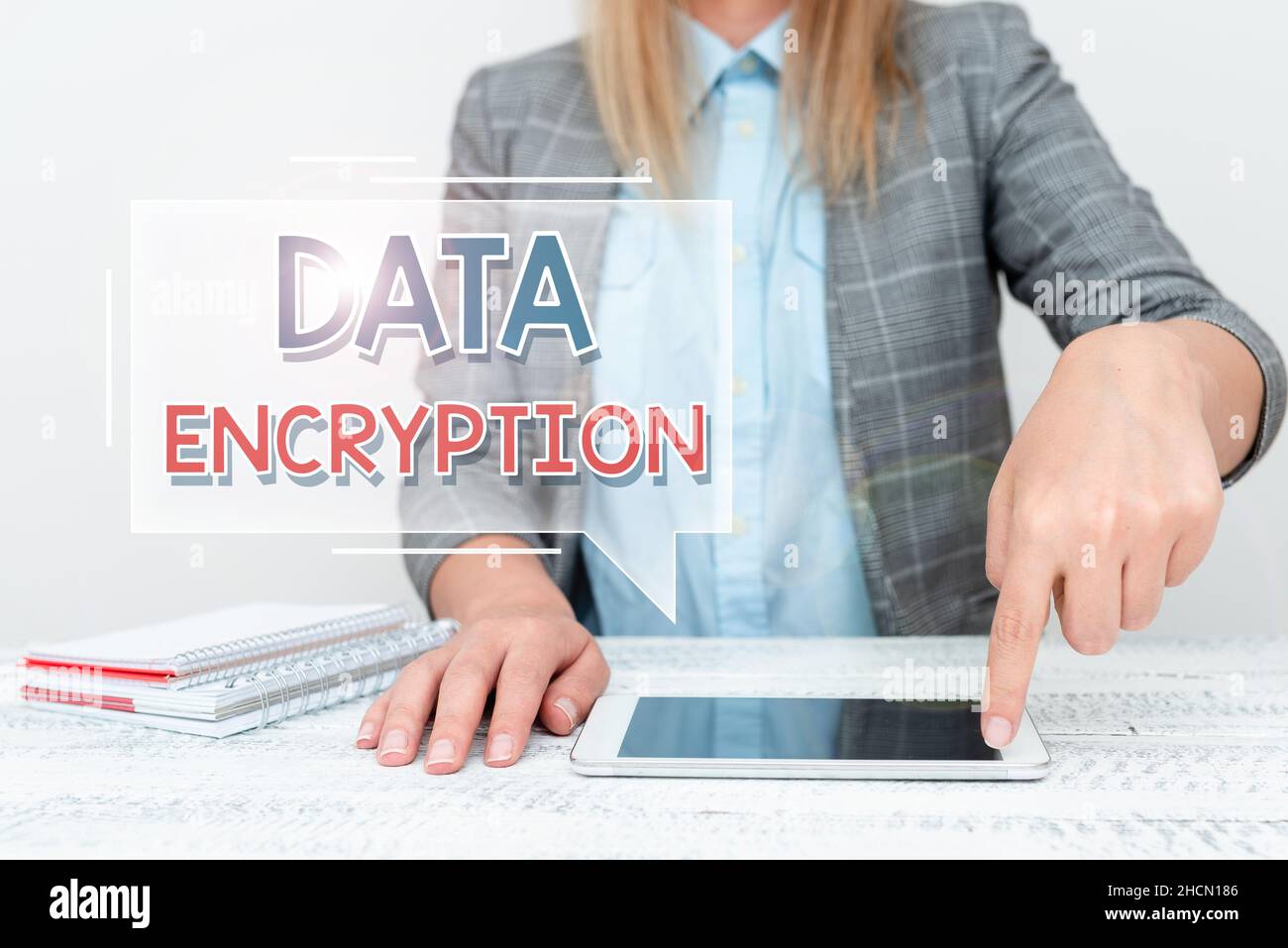 Text Sign Showing Data Encryption Word Written On Symmetrickey Algorithm For The Encrypting