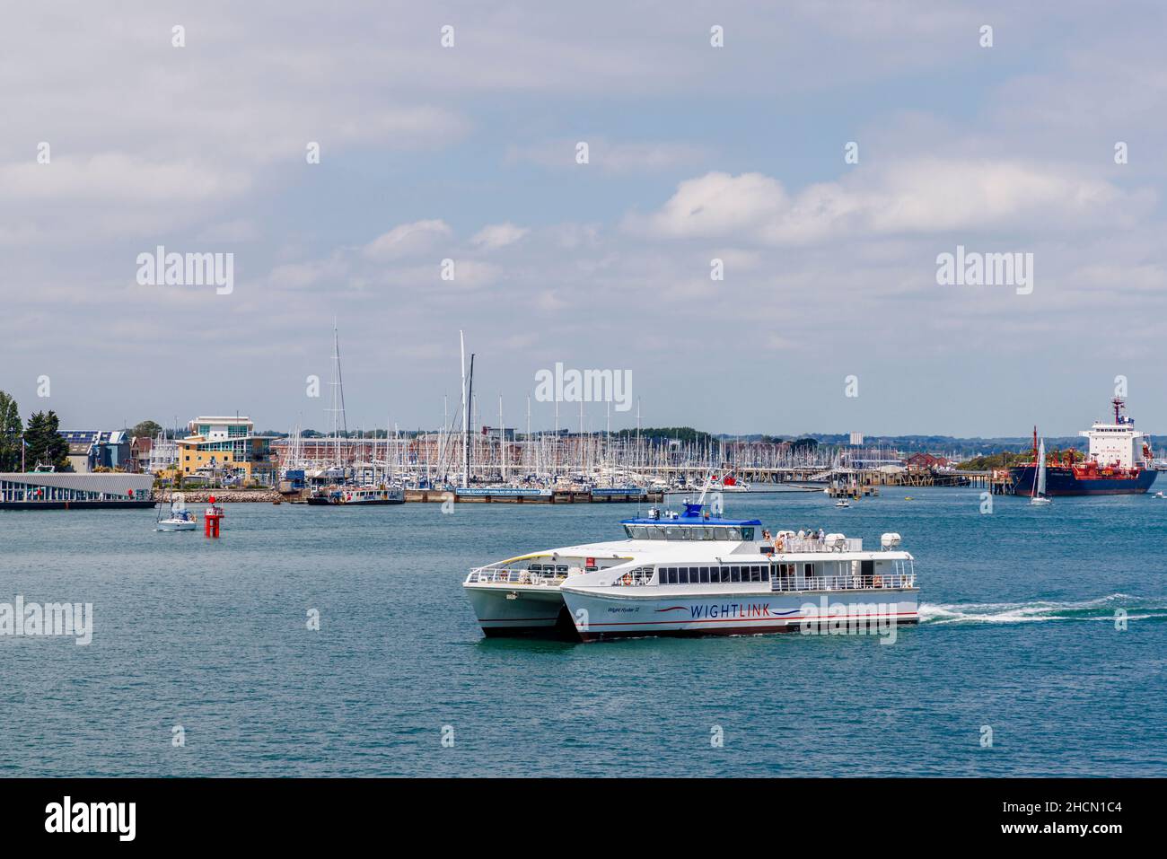Wight Link passenger ferry catamaran Wight Ryder II in Portsmouth ...