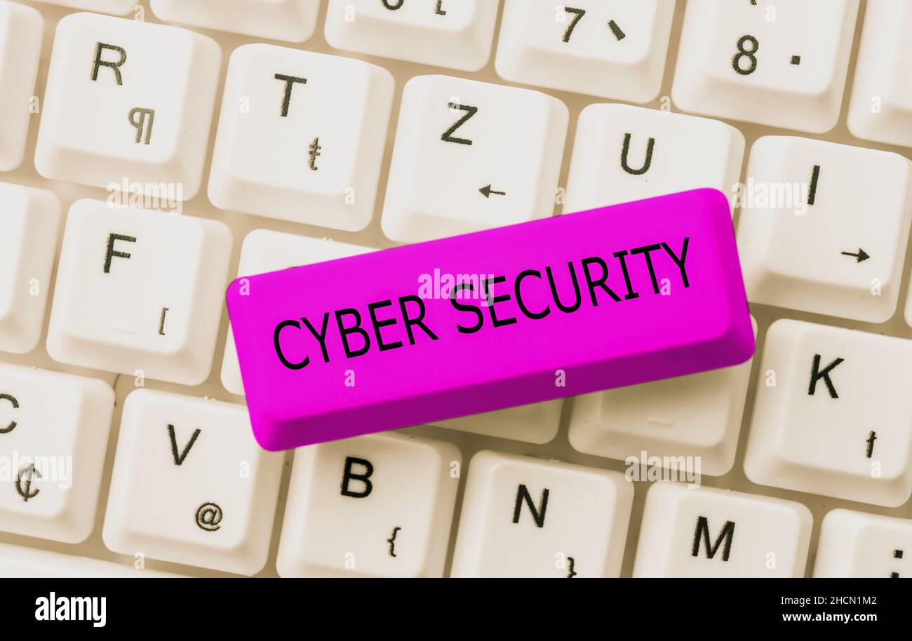 Writing displaying text Cyber Security. Word for Protect a computer system against unauthorized ...