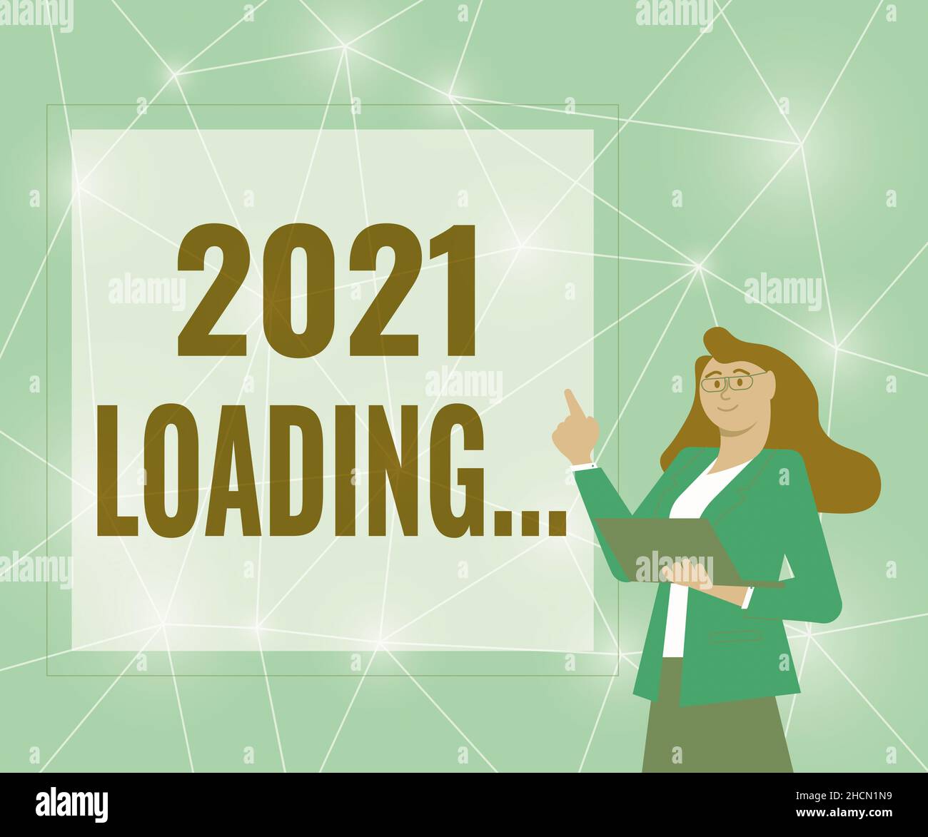 Inspiration showing sign 2021 Loading.... Business approach a year composed of a series of ...