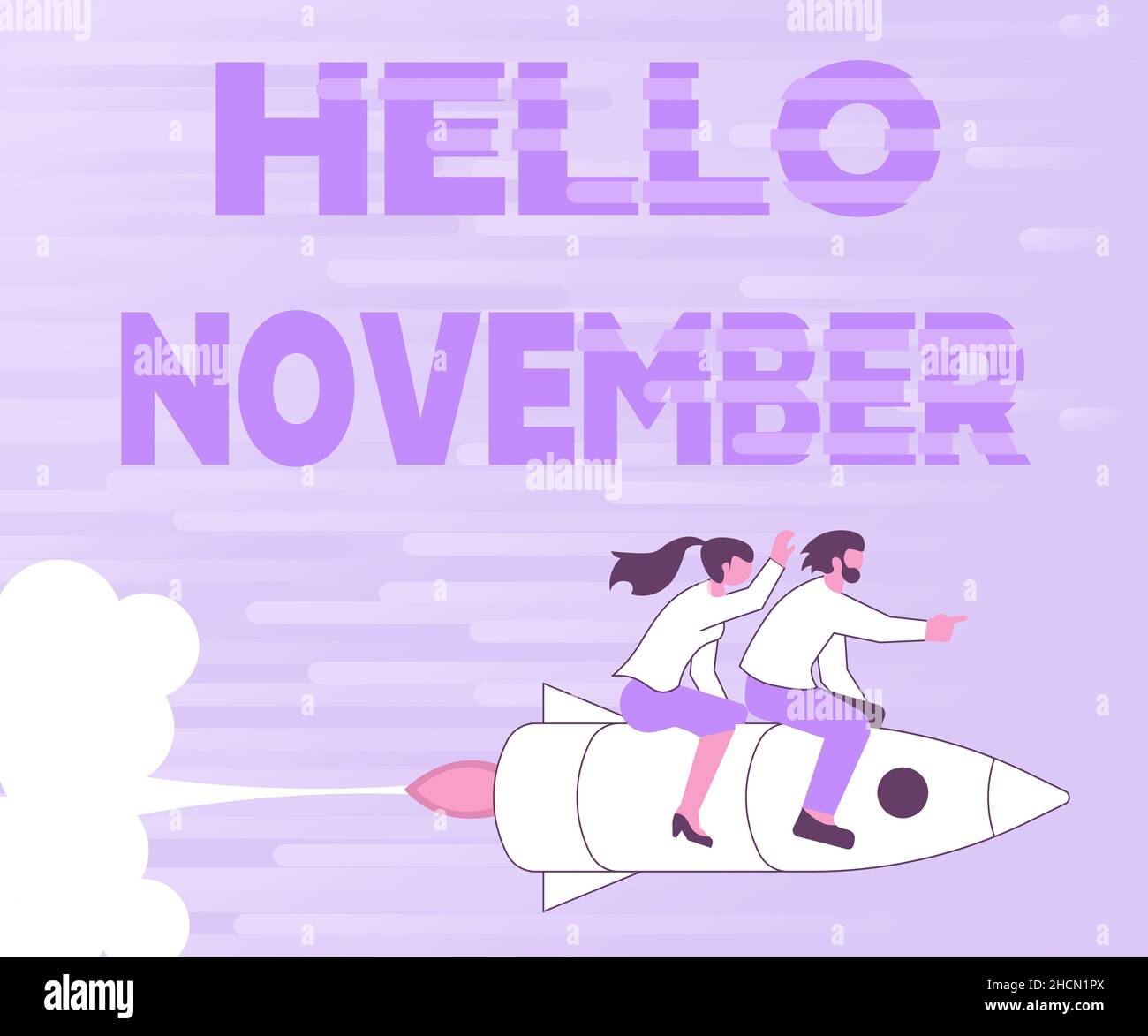 Conceptual caption Hello November. Word Written on greeting used when ...