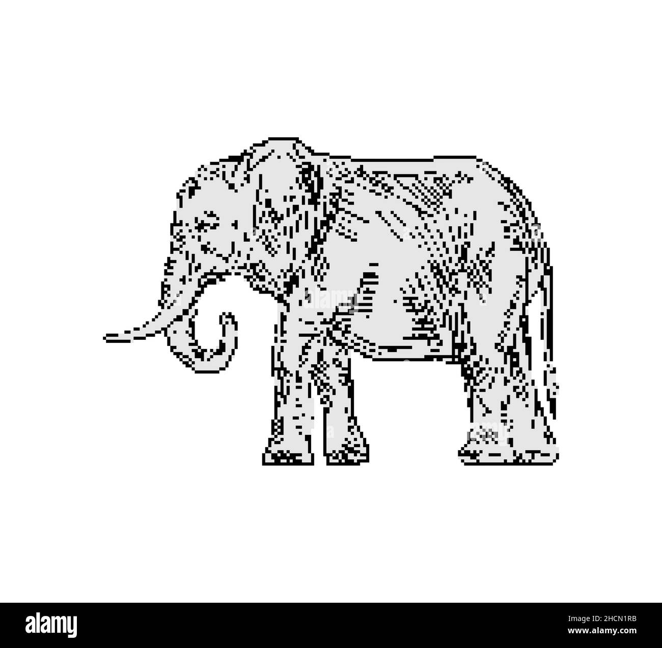 Elephant pixel art. 8bit Animal vector. 8 bit Old video game graphics ...