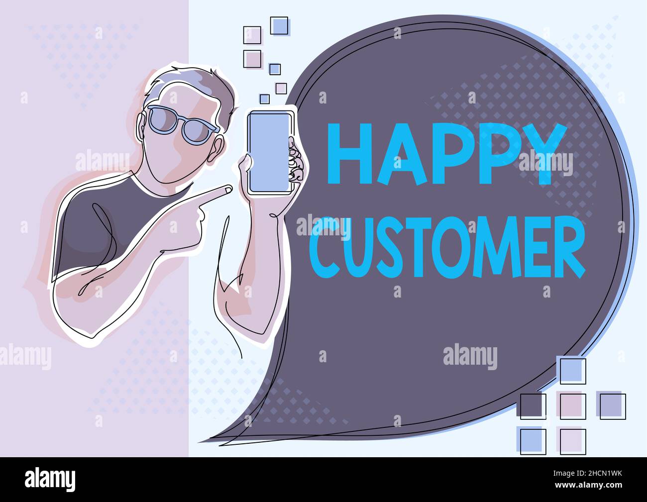 Hand writing sign Happy Customer. Concept meaning highest satisfaction ...