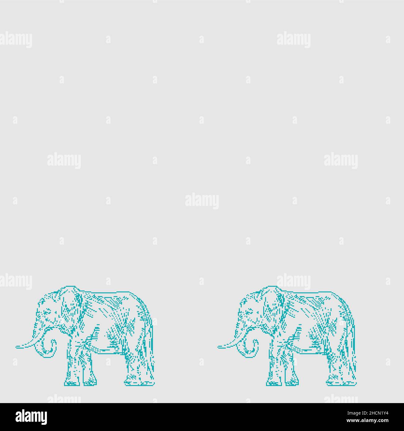Elephant pixel art pattern seamless. 8bit Animal vector background. 8 ...