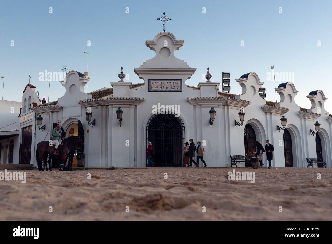 the village of El Rocío at sunset Stock Photo - Alamy