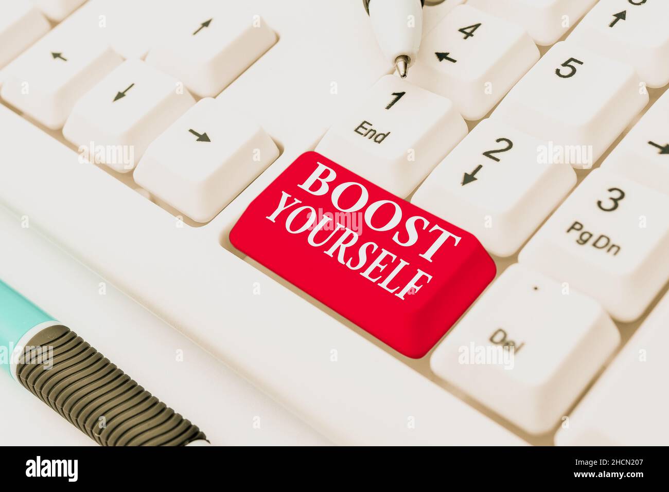 Hand writing sign Boost Yourself. Business showcase delivering a lift ...