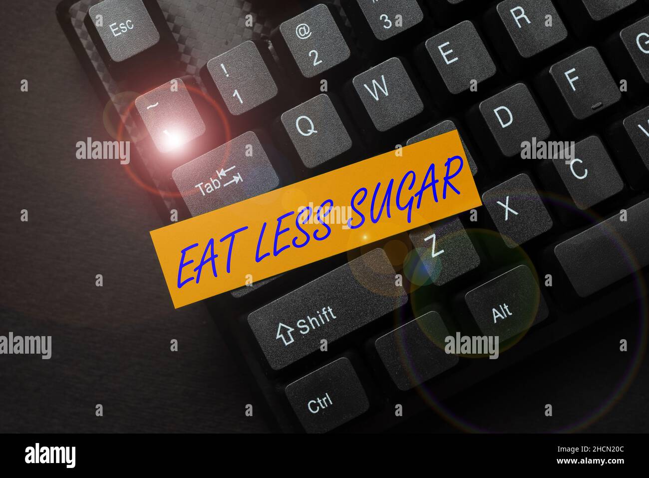 Text sign showing Eat Less Sugar. Business concept reducing sugar ...