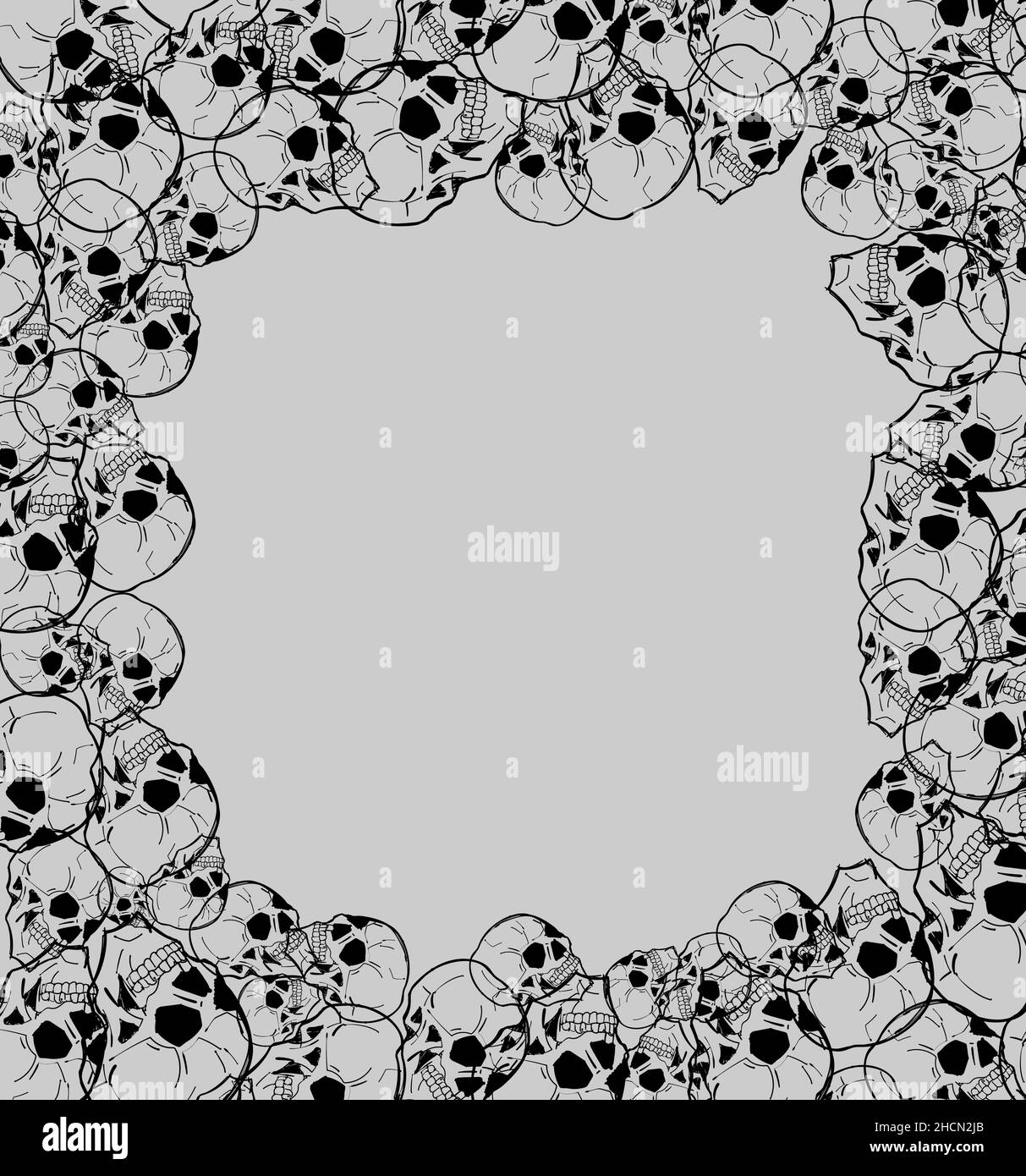 Skull frame. Skeleton head frame background. vector texture Stock ...