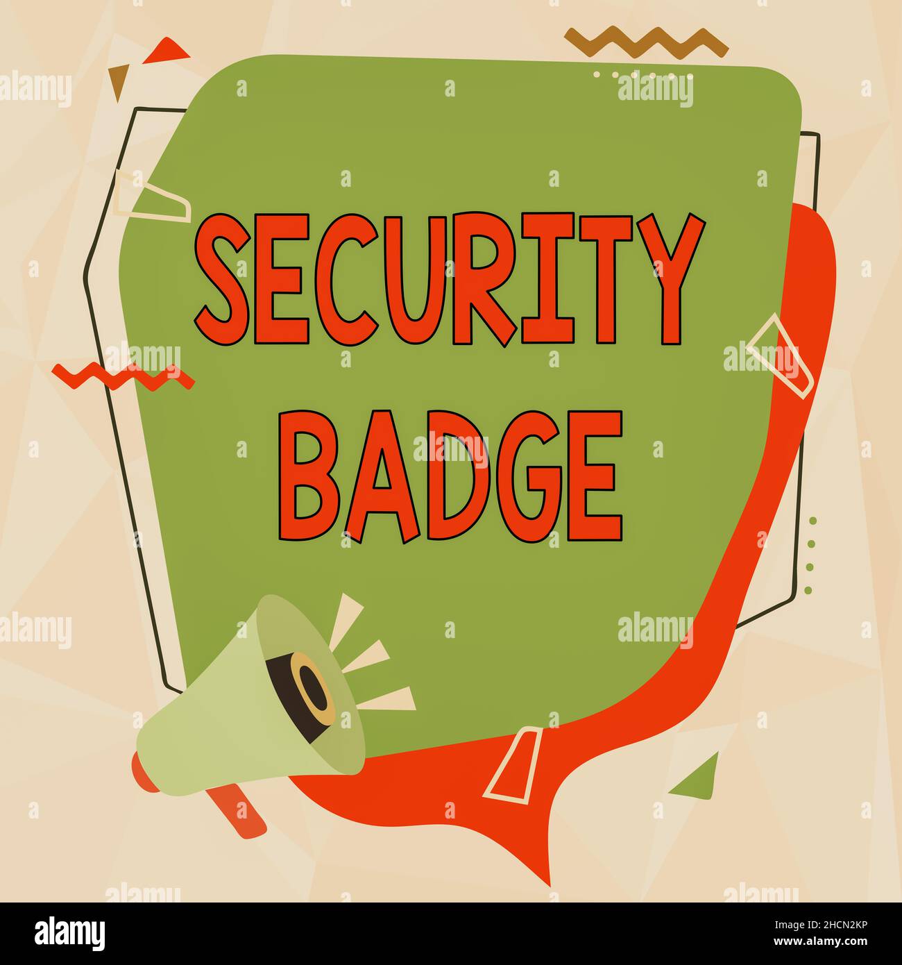 Text caption presenting Security Badge. Concept meaning Credential used ...