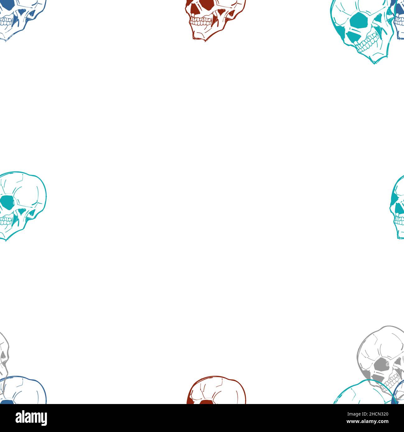 Skull pattern seamless. Skeleton head background. vector texture Stock ...