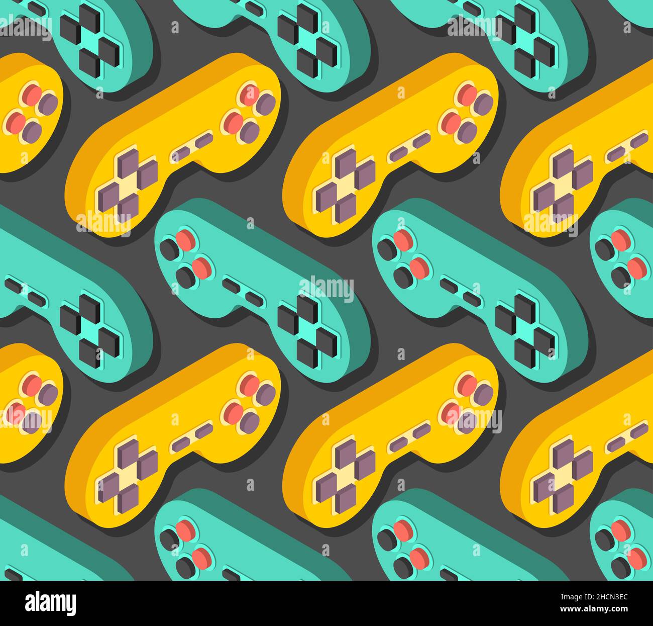Joystick pattern seamless. Gamepad background. control knob video game texture Stock Vector ...