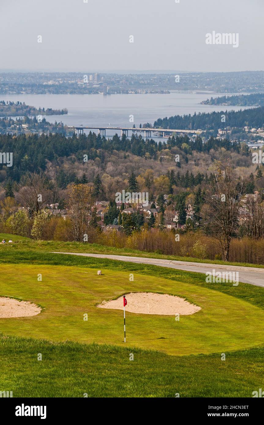 A view of the Golf Club at Newcastle, Washington, with the Bellevue ...
