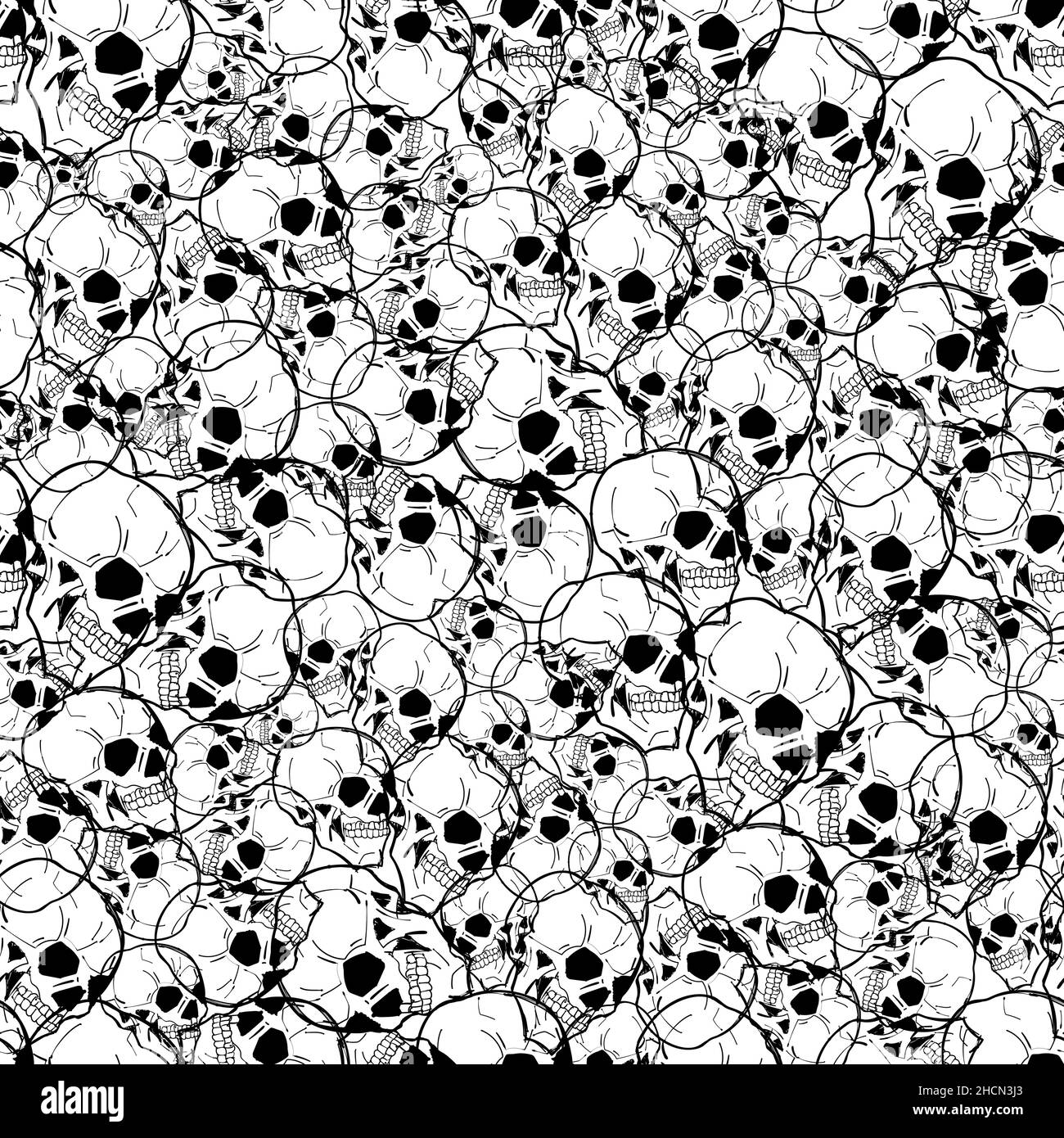 Skull pattern seamless. Skeleton head background. vector texture Stock ...