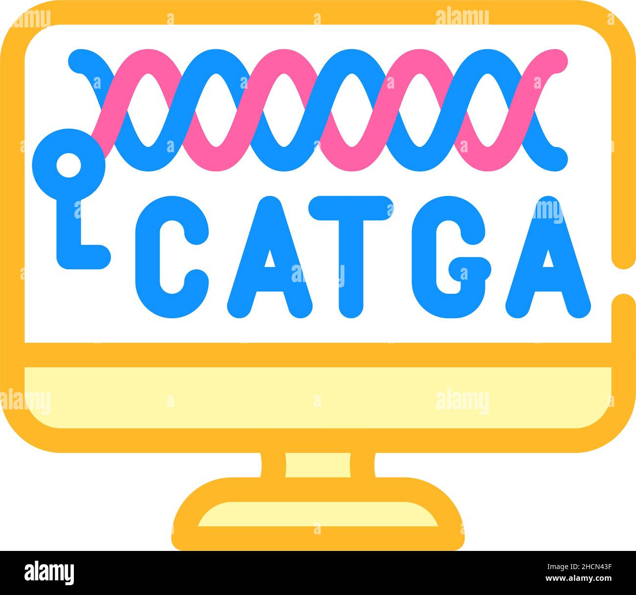 dna on computer screen color icon vector illustration Stock Vector ...