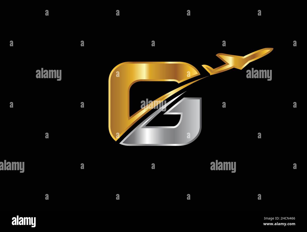 Initial letter G with airplane Logo Design. Airline, airplane, aviation ...