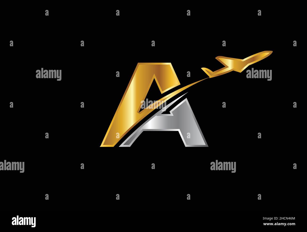 Initial letter A with airplane Logo Design. Airline, airplane, aviation ...