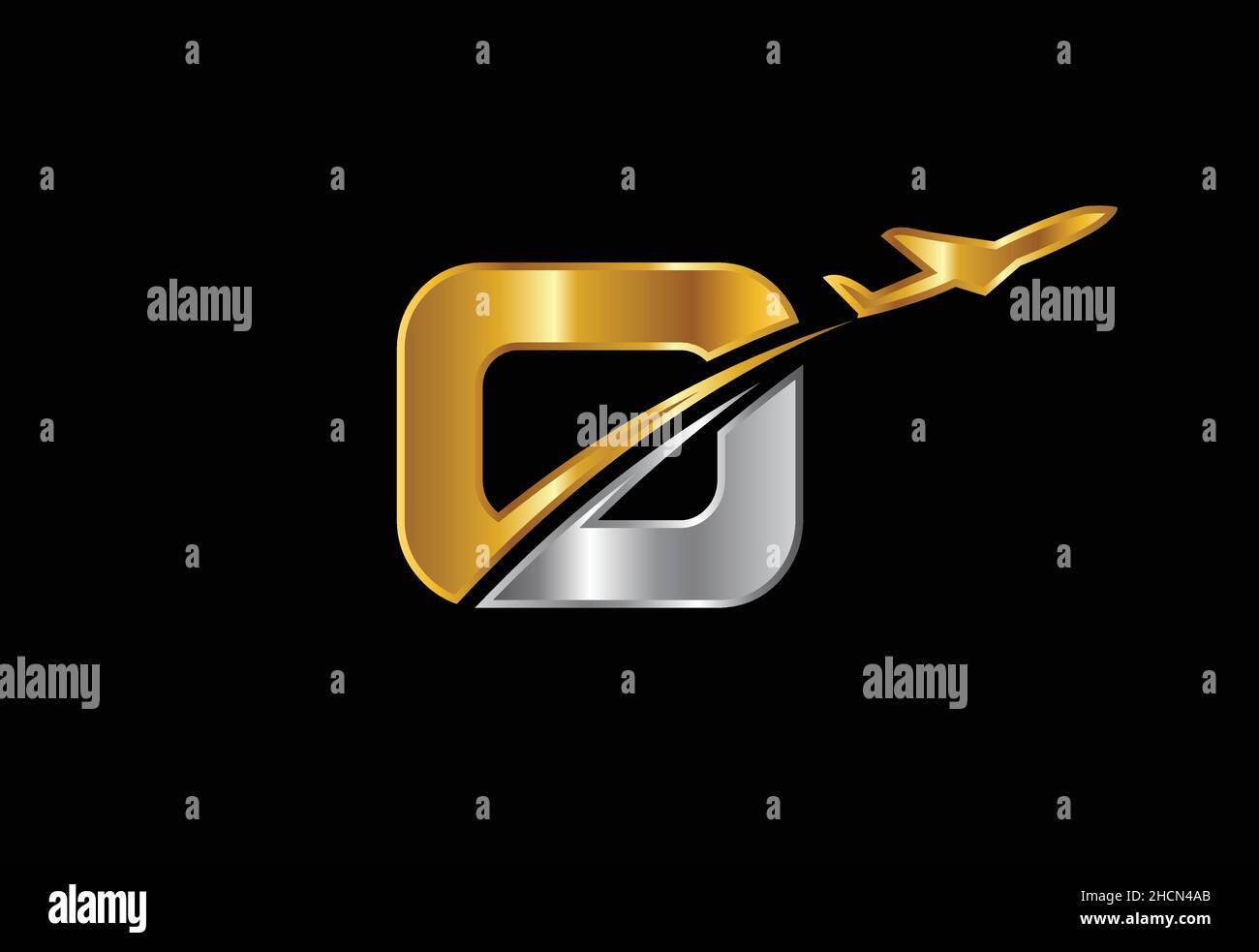 Initial letter O with airplane Logo Design. Airline, airplane, aviation ...