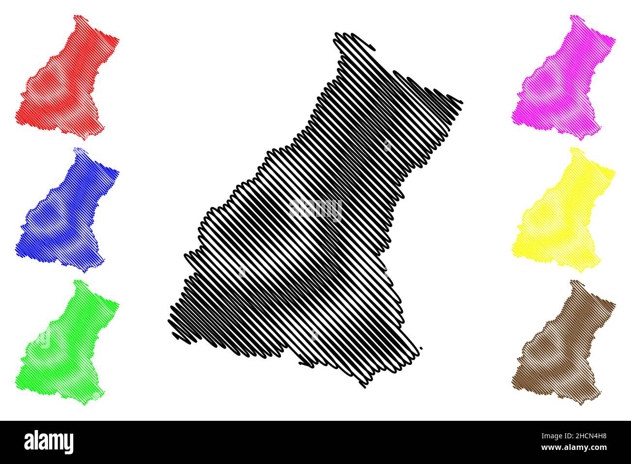 Saharanpur district (Uttar Pradesh State, Republic of India) map vector ...