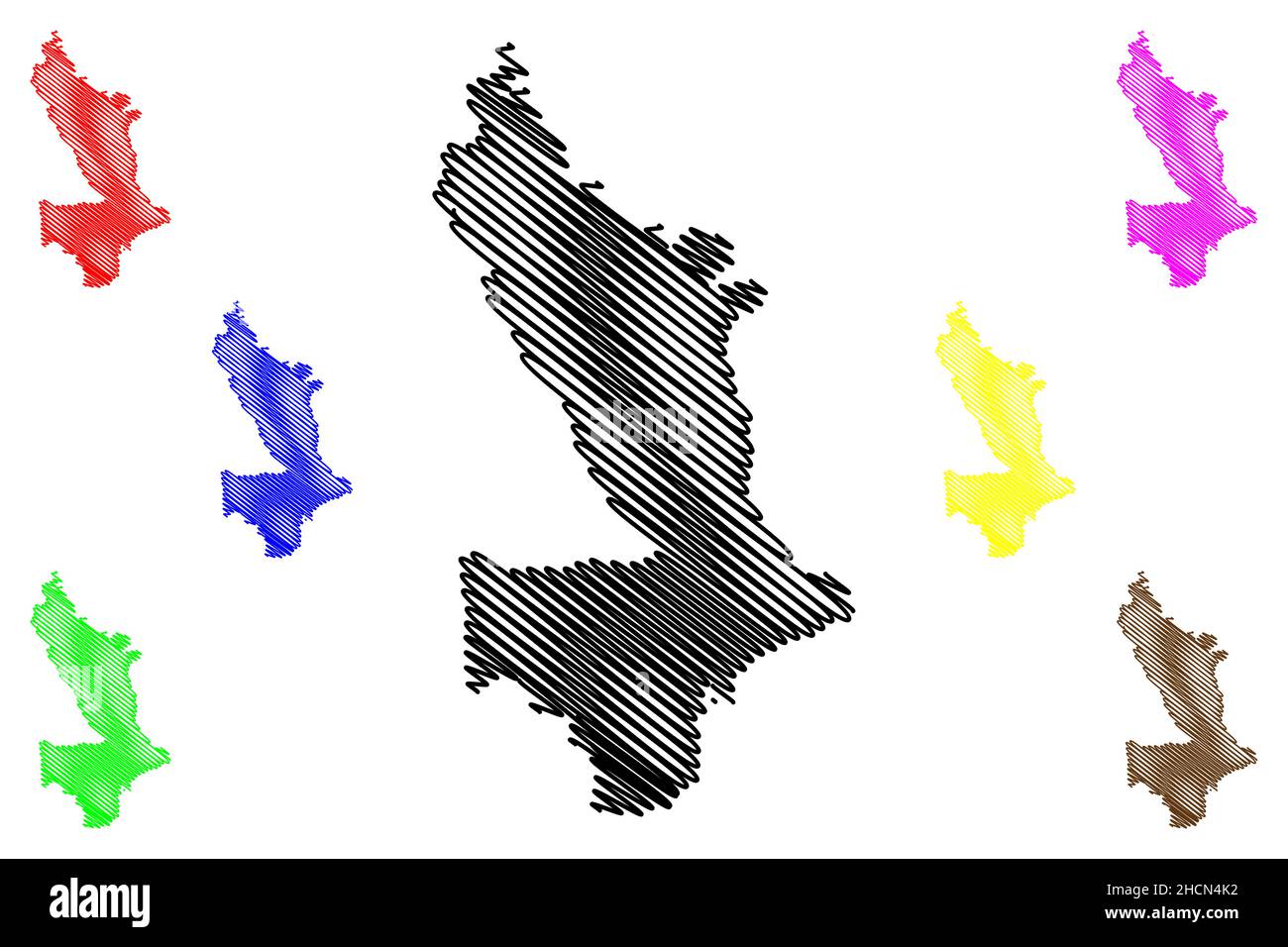 Rupnagar district (Punjab State, Republic of India) map vector ...