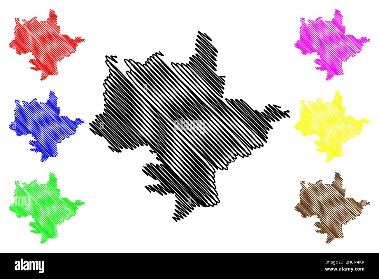 Rewari district (Haryana State, Republic of India) map vector ...