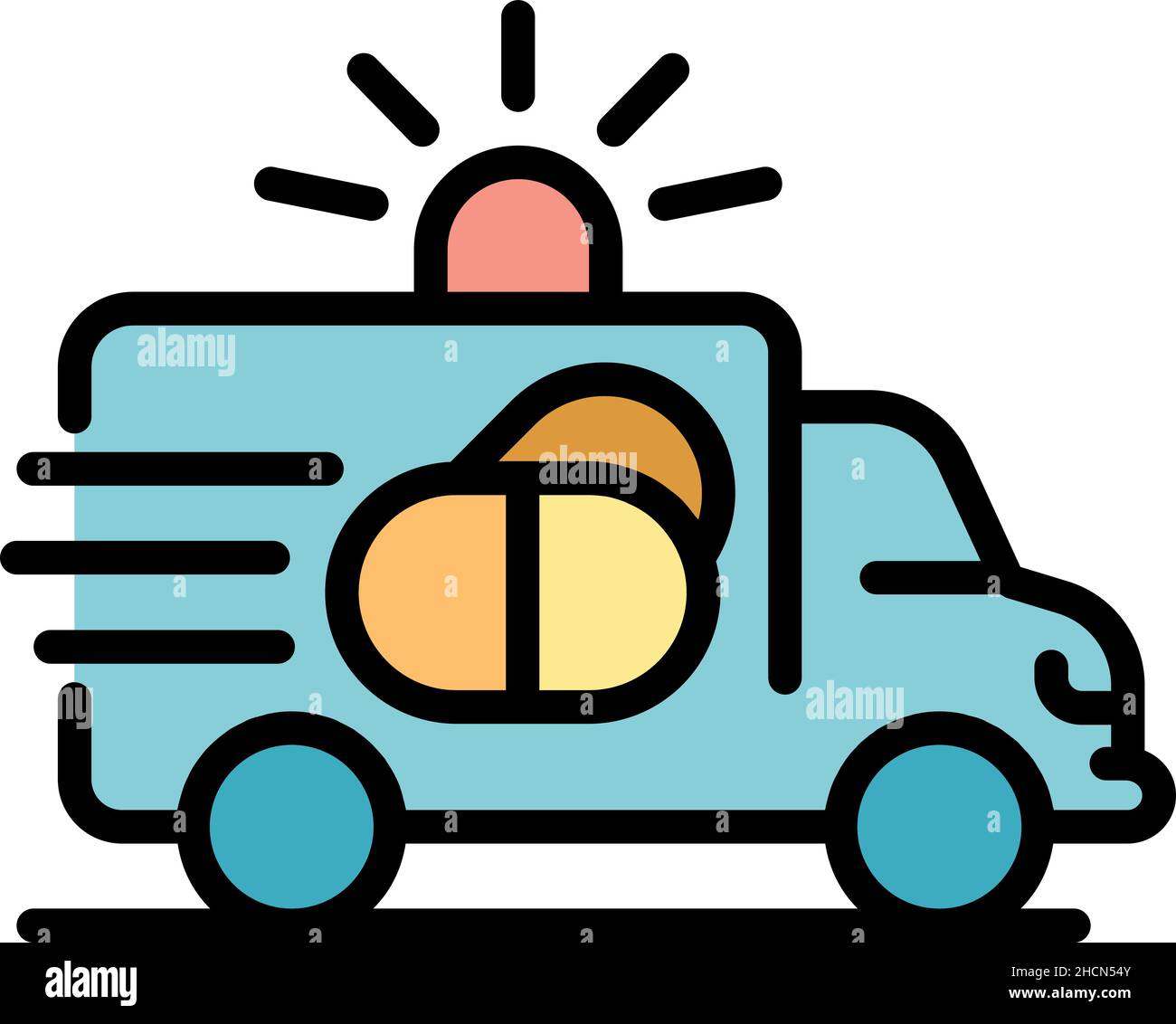 Drugs delivery icon. Outline drugs delivery vector icon color flat ...