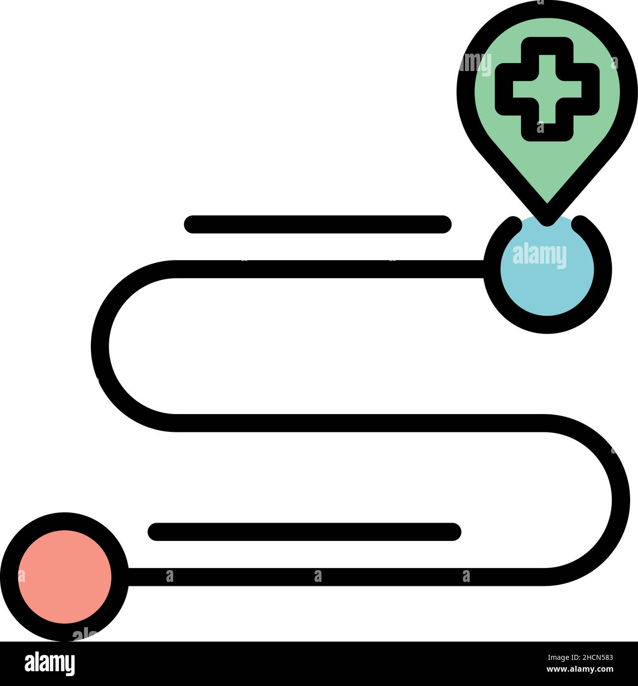 Pharmacy location icon. Outline pharmacy location vector icon color ...