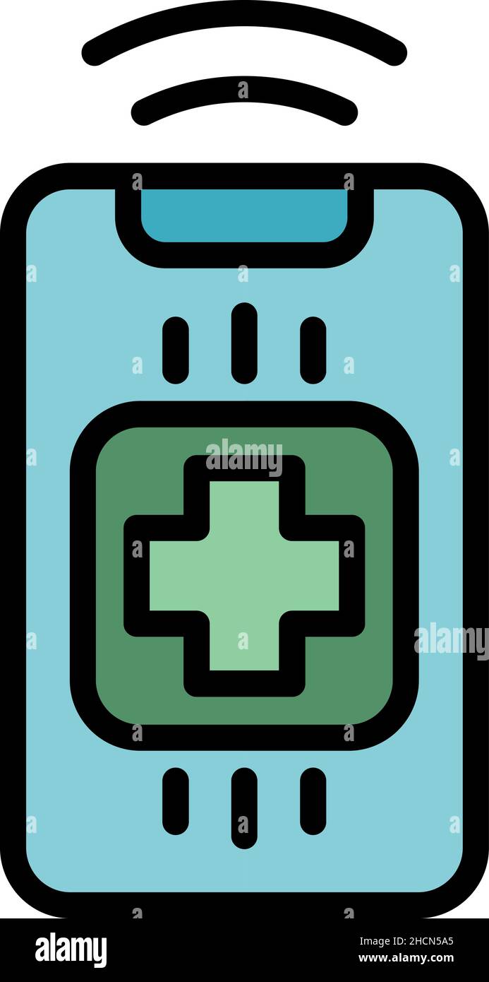 Pharmacy card icon. Outline pharmacy card vector icon color flat ...