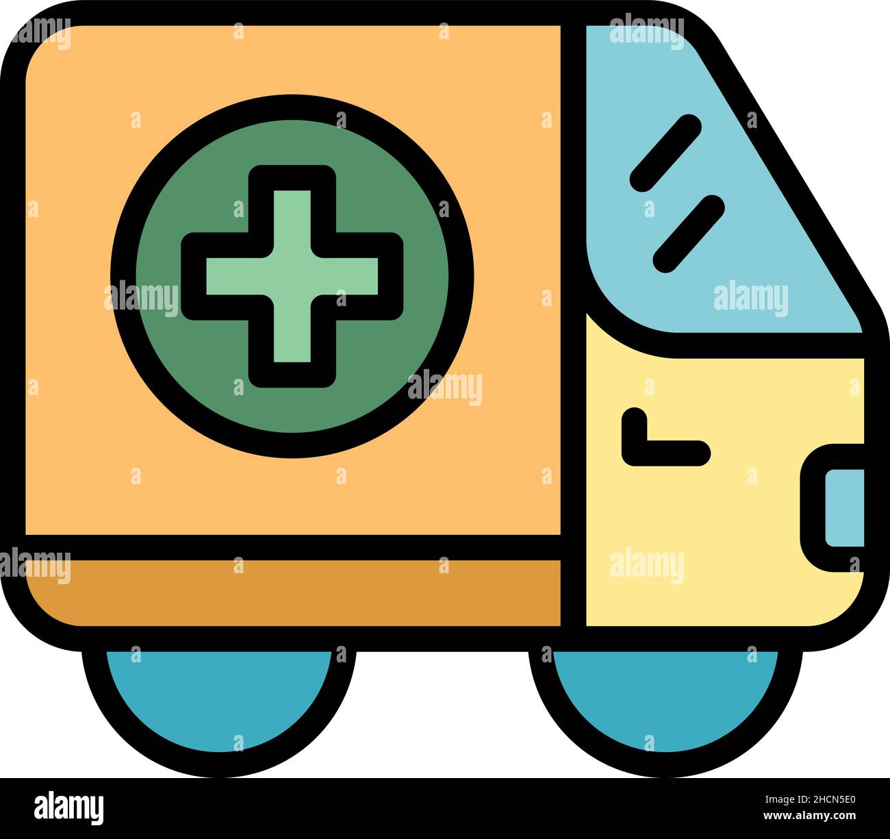 Medical van icon. Outline medical van vector icon color flat isolated ...