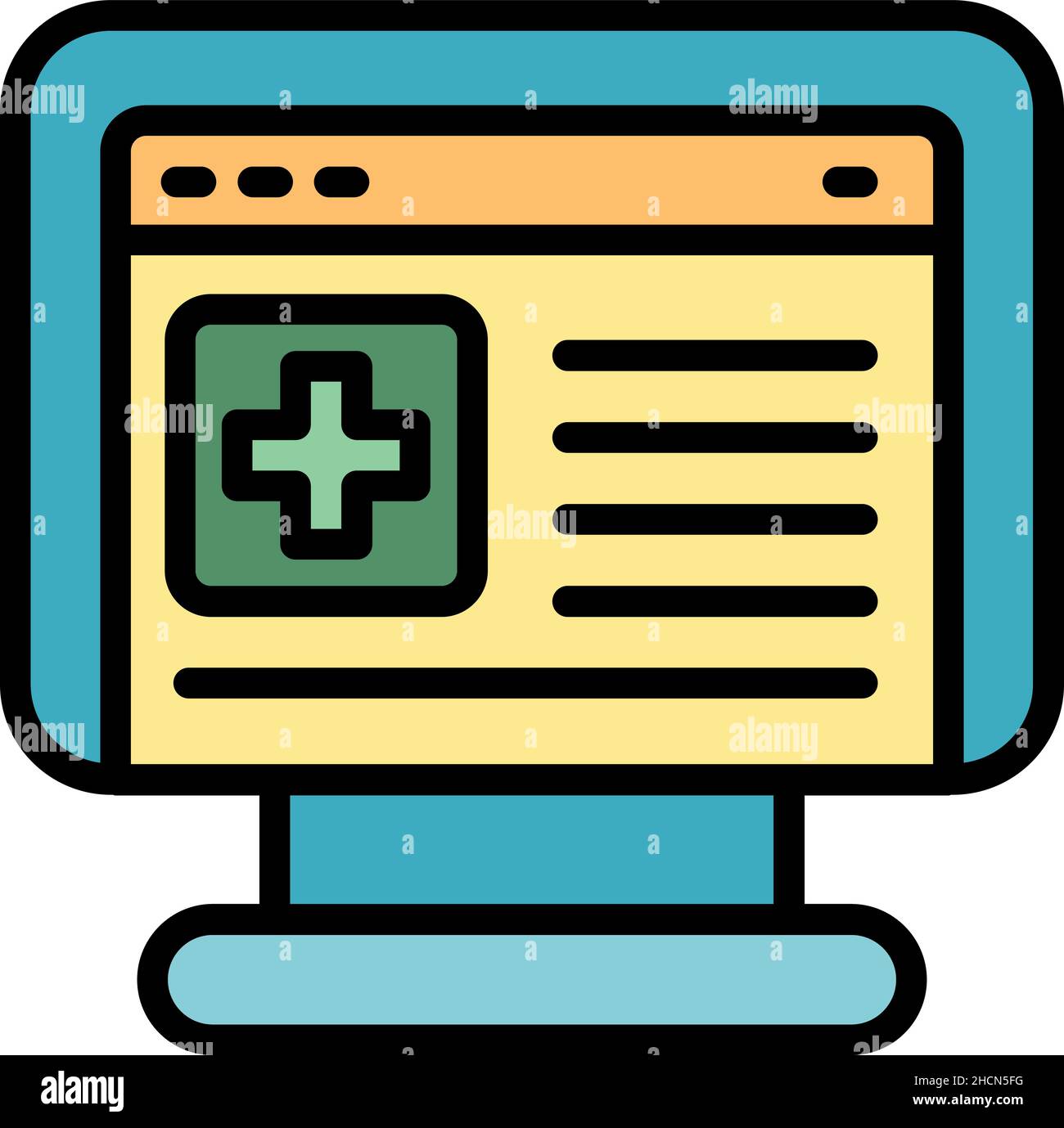 Website pharm icon. Outline website pharm vector icon color flat isolated Stock Vector Image ...